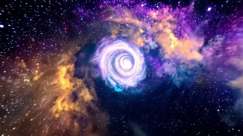 Flight through the Galaxy with Spreading Nebula Clouds, Shiny Stars and ...