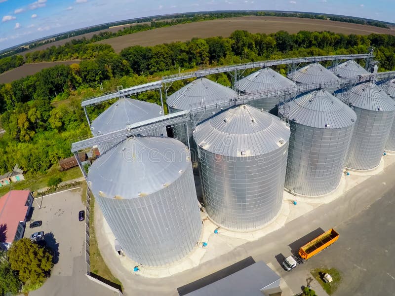 Flight of the Grain Terminal from the Drone. Stock Photo - Image of ...
