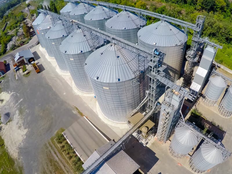 Flight of the Grain Terminal from the Drone. Stock Photo - Image of ...