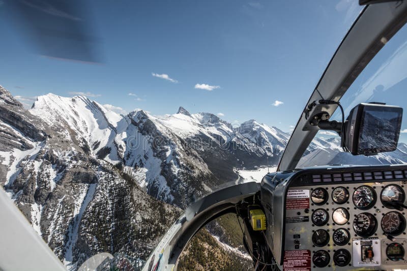 In Flight Helicopter Views from Canmore Alberta Stock Photo - Image of ...