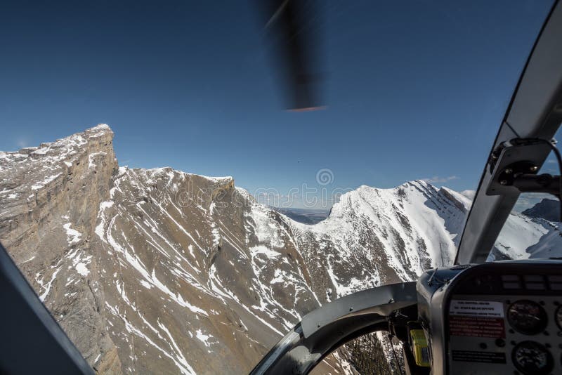 In Flight Helicopter Views from Canmore Alberta Stock Image - Image of ...