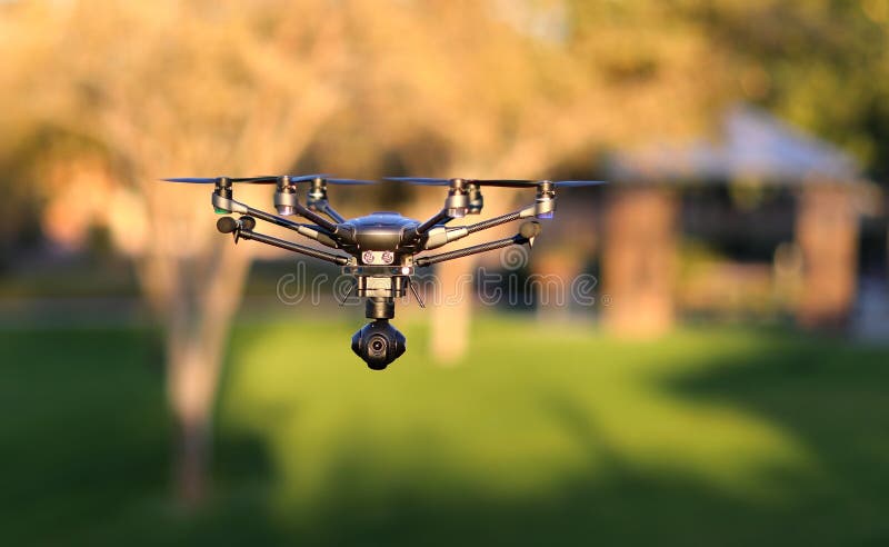 In Flight - Professional High Tech Camera Drone (UAV) Stock Photo ...