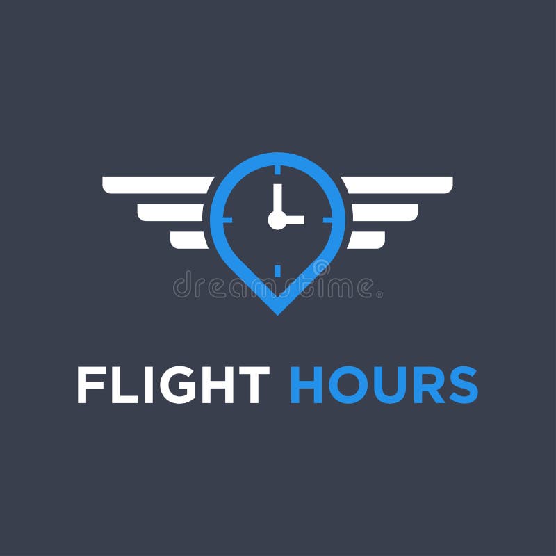 Flight Hours Vector Logo Concept Stock Vector - Illustration of ...