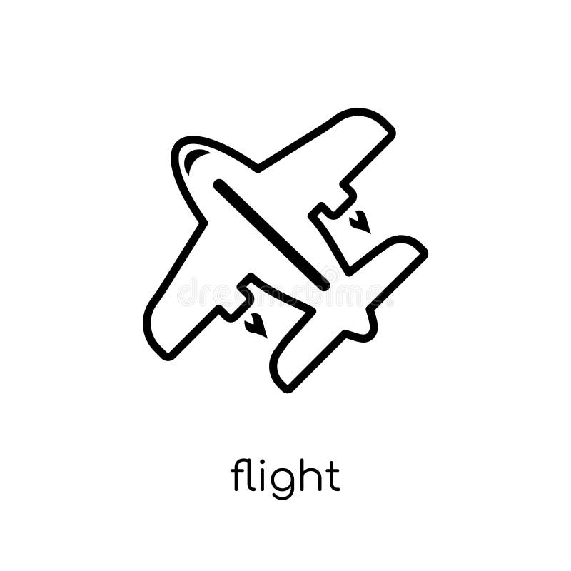Flight Icon. Trendy Modern Flat Linear Vector Flight Icon on White ...