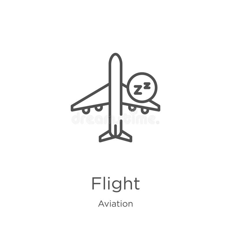 Flight Icon Vector from Aviation Collection. Thin Line Flight Outline ...