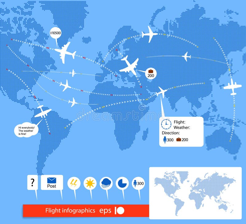 Flight infographics. stock vector. Illustration of blue - 23507414