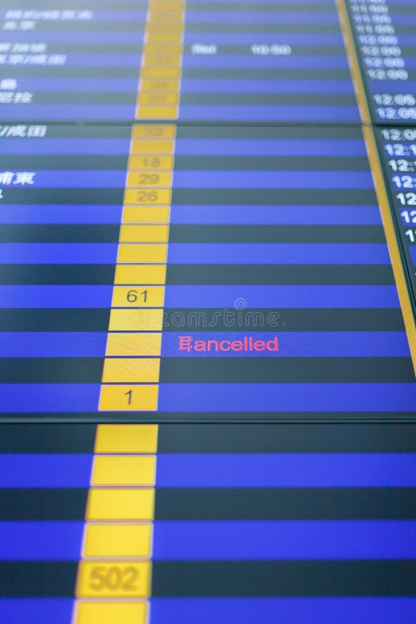 Flight Information Board in Airport. Stock Photo - Image of destination ...
