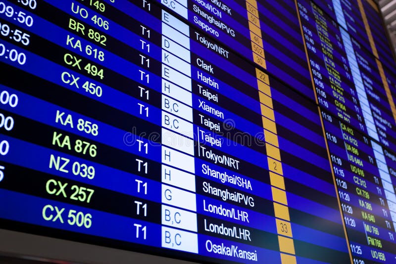 Flight Information Board in Airport. Stock Photo - Image of city, chart ...