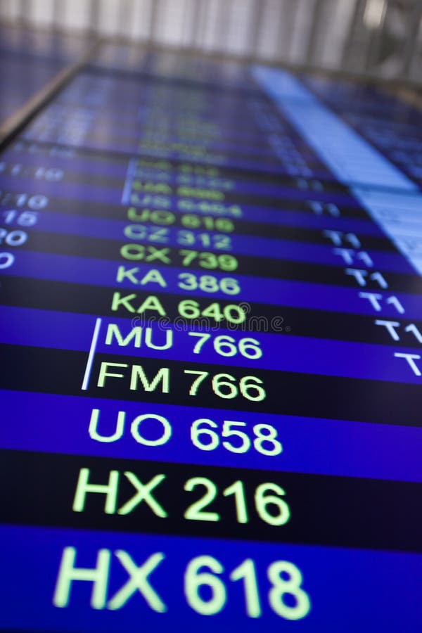 Flight Information Board in Airport. Stock Photo - Image of destination ...