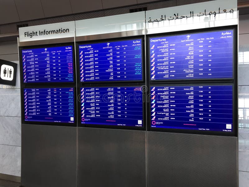 IAH Flight Information Display Screens Editorial Photography - Image of ...