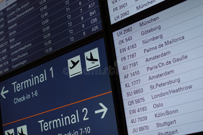 Flight information board editorial stock photo. Image of list - 80291268