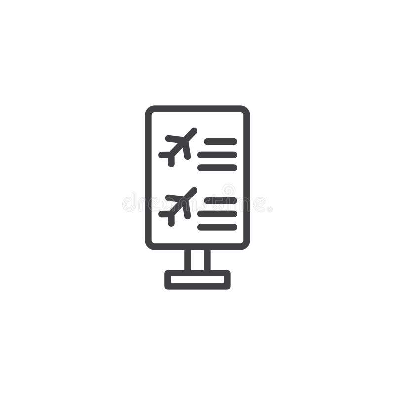 Flight Information Board Outline Icon Stock Vector - Illustration of ...