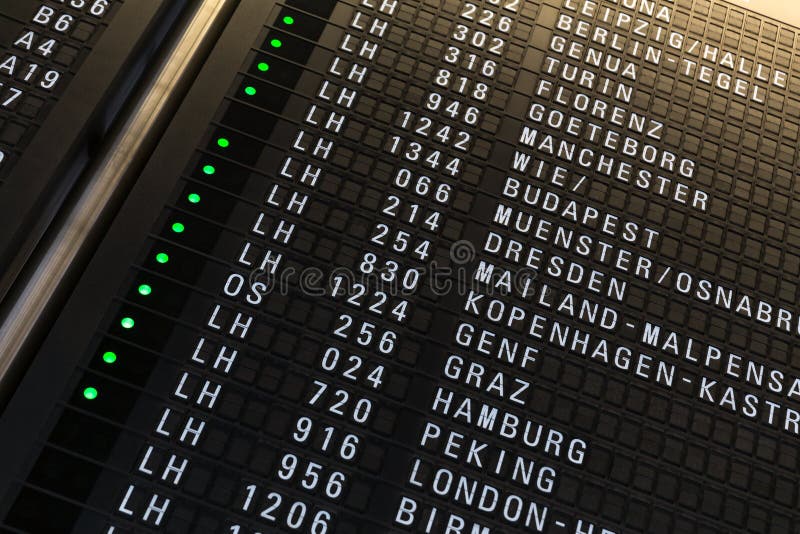 Flight Information Charts at an Airport Editorial Stock Photo - Image ...