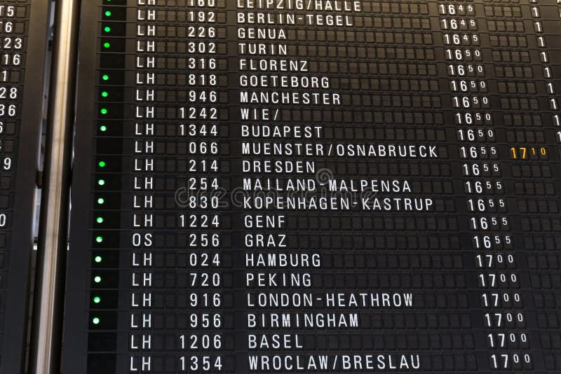 Flight Information Charts at an Airport Editorial Stock Photo - Image ...