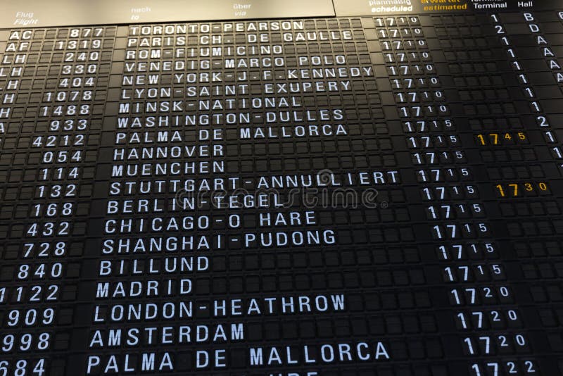 Flight Information Charts at an Airport Editorial Image - Image of ...