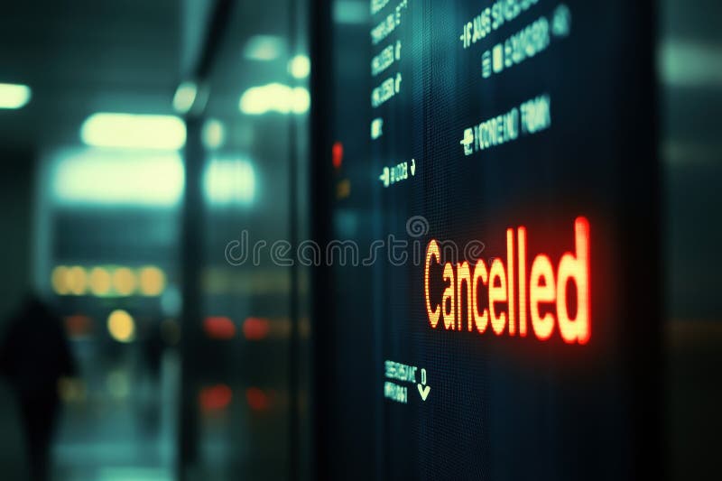 Flight Information Display System in International Airport, Cancelled ...