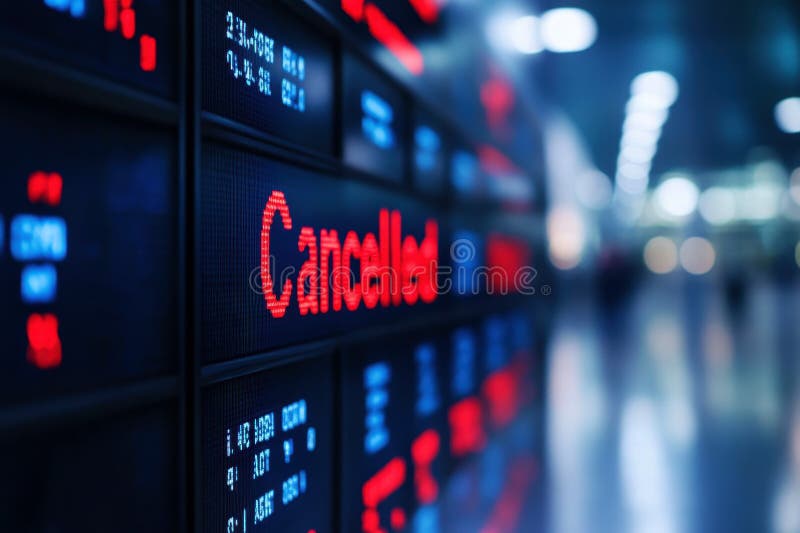 Flight Information Display System in International Airport, Cancelled ...