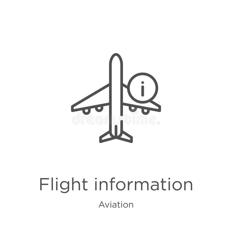 Flight Information Icon Vector from Aviation Collection. Thin Line ...