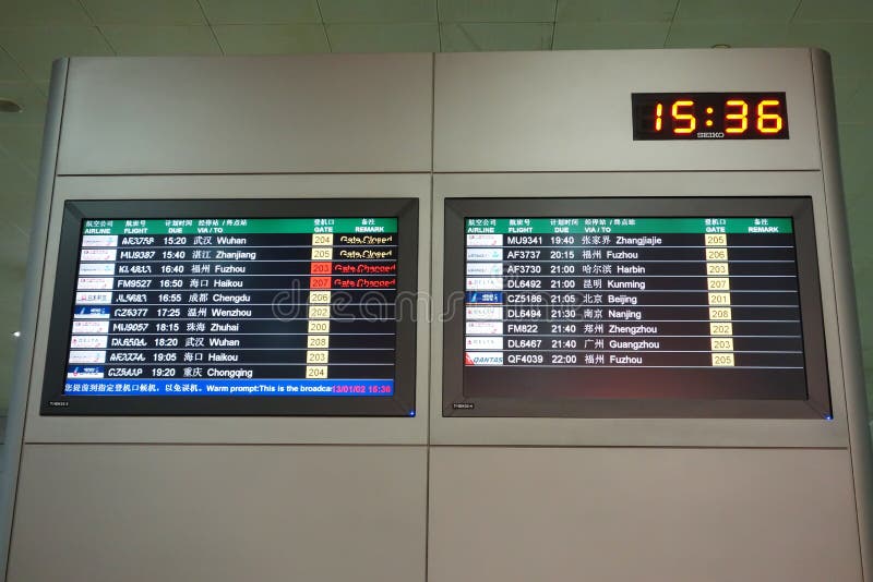 Flight information panel editorial image. Image of delayed - 28495735