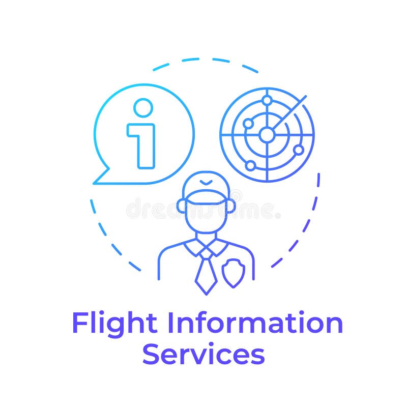 Flight Information Services Blue Gradient Concept Icon Stock Illustration - Illustration of ...