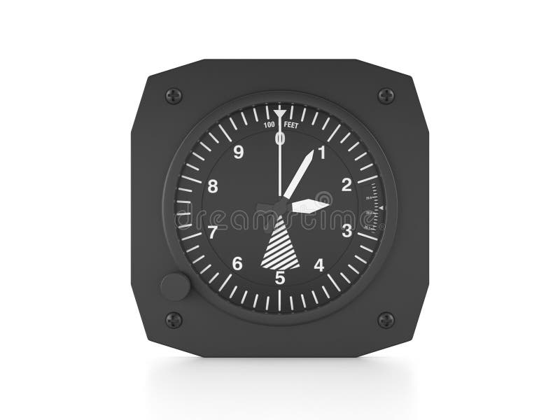 Flight Instrument Altimeter Stock Illustration - Illustration of render ...