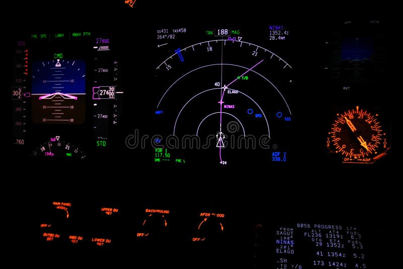 Flight instrument at night stock photo. Image of advanced - 4862444