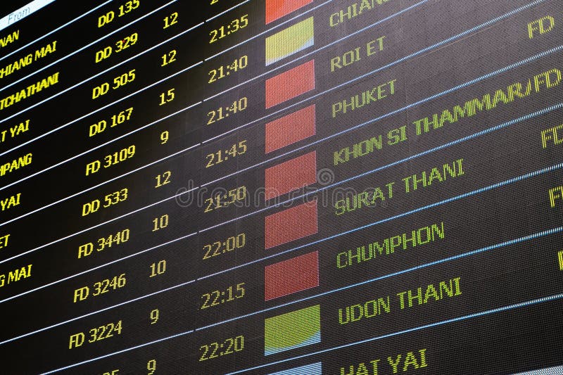 Flight Itinerary at the Airport Information Board Editorial Stock Image ...
