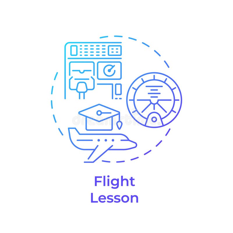 Flight Lesson Blue Gradient Concept Icon Stock Vector - Illustration of ...