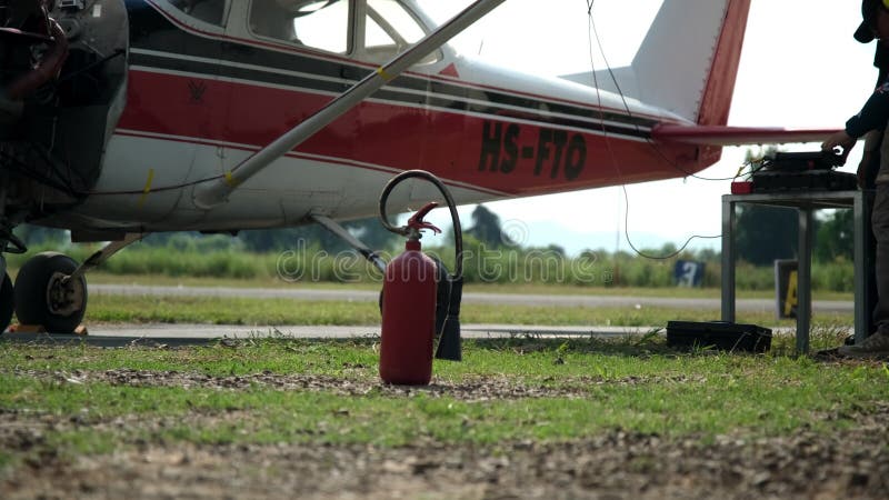 Flight Mechanics is Performing Pre-flight Inspection or Maintenance on ...