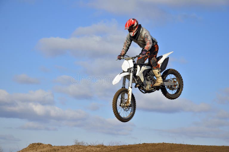 Flight of Motorcycle Racer MX Forward Inclined Stock Image - Image of ...