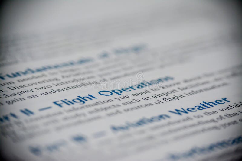 Flight Operations Chapter of an Aviation Manual Stock Photo - Image of ...