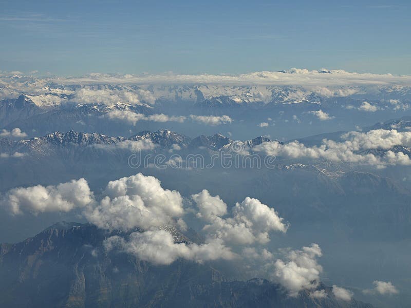 Aerial view of the Alps stock image. Image of swiss - 136436359