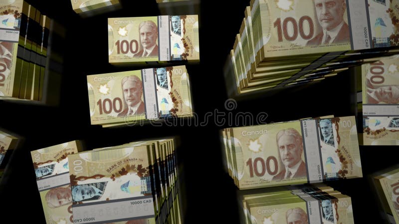 Canadian Dollar Money Banknotes Pack Seamless Loop Stock Video - Video ...