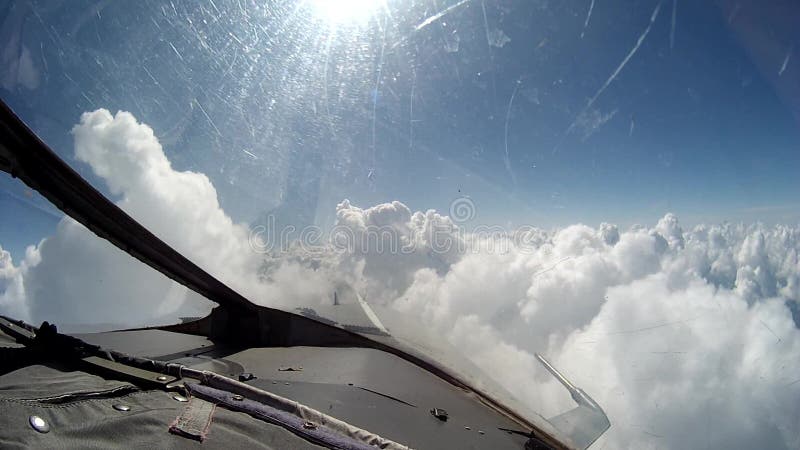 Flight Over Clouds View from Cockpit Plane Stock Video - Video of ...