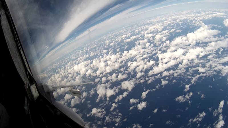 Flight Over Clouds View from Cockpit Plane. Stock Footage - Video of ...