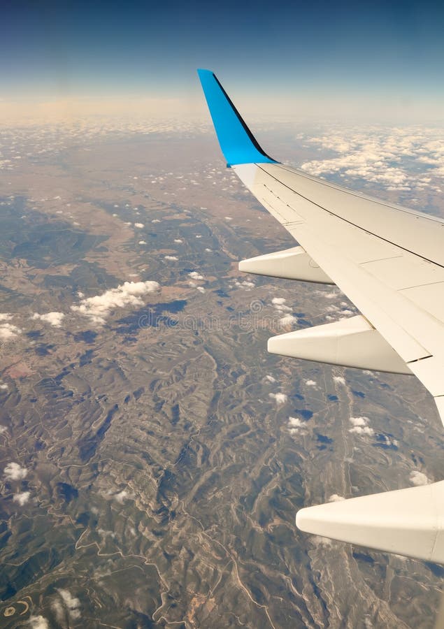 Plane wing over Spain stock image. Image of iberia, high - 29819415