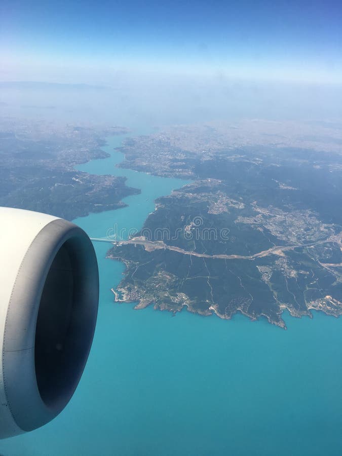 Flight over Istanbul stock photo. Image of beautiful - 98611608