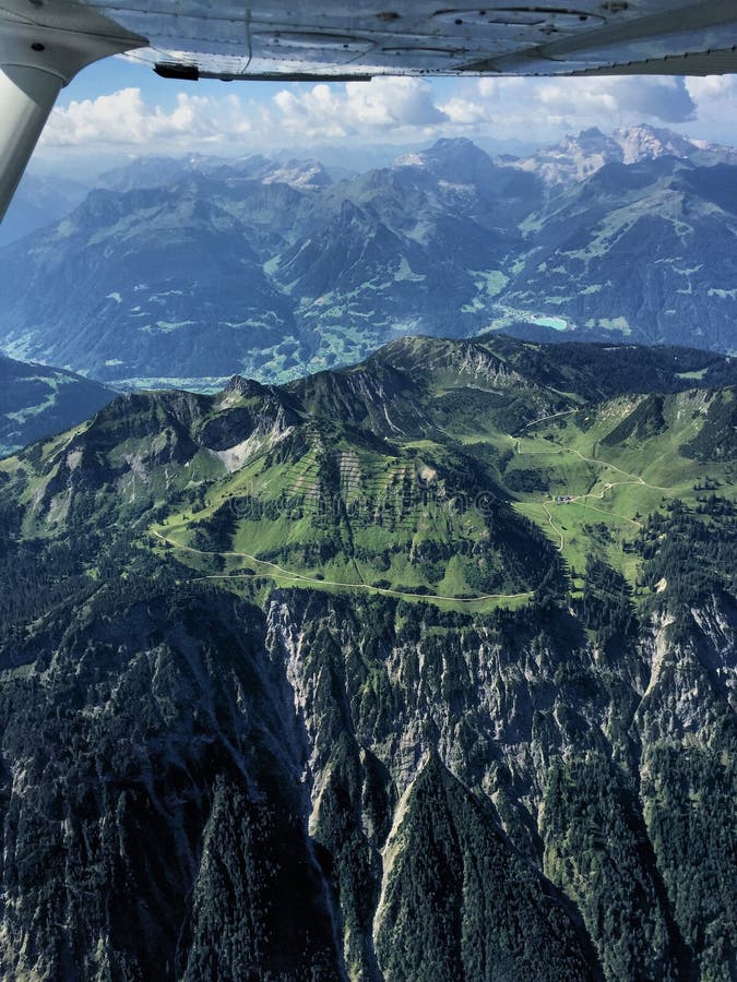 Flight Over the Magnificent Alps in Austria 16.8.2016 Stock Photo ...