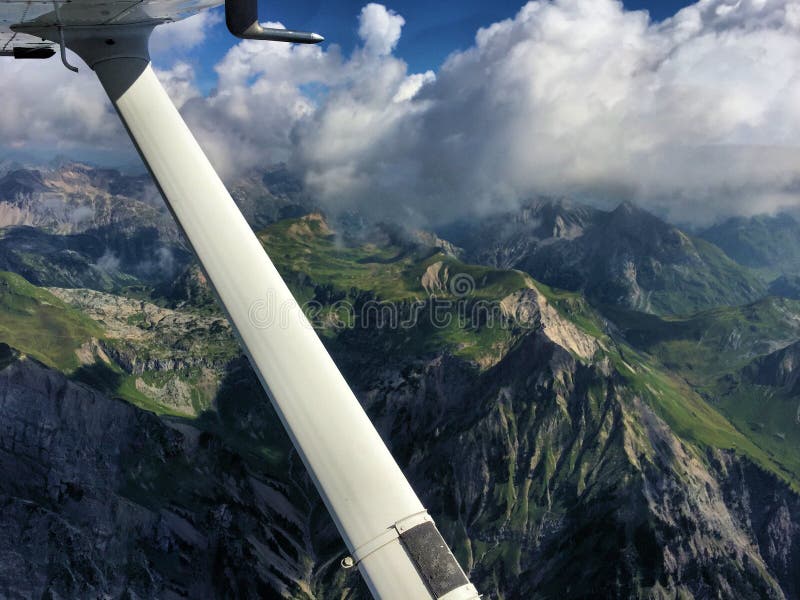 Flight Over the Magnificent Alps in Austria 16.8.2016 Stock Image ...