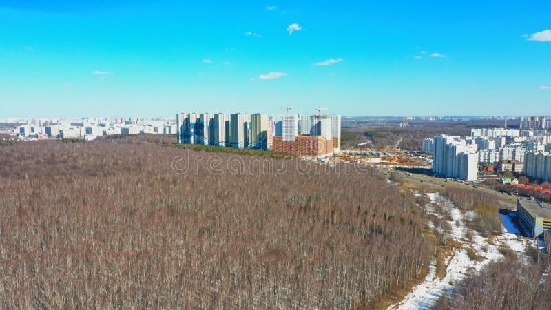 Flight Over Moscow, Shooting with the Air, Drone View, Southern ...