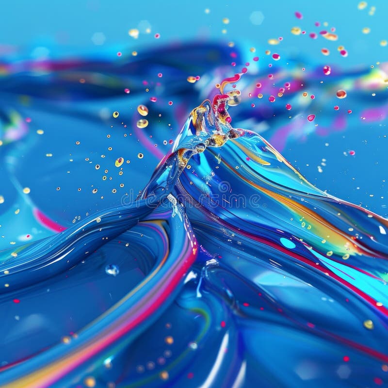 Flight Paint Droplets Running Space Delicate Blue Background Stock ...