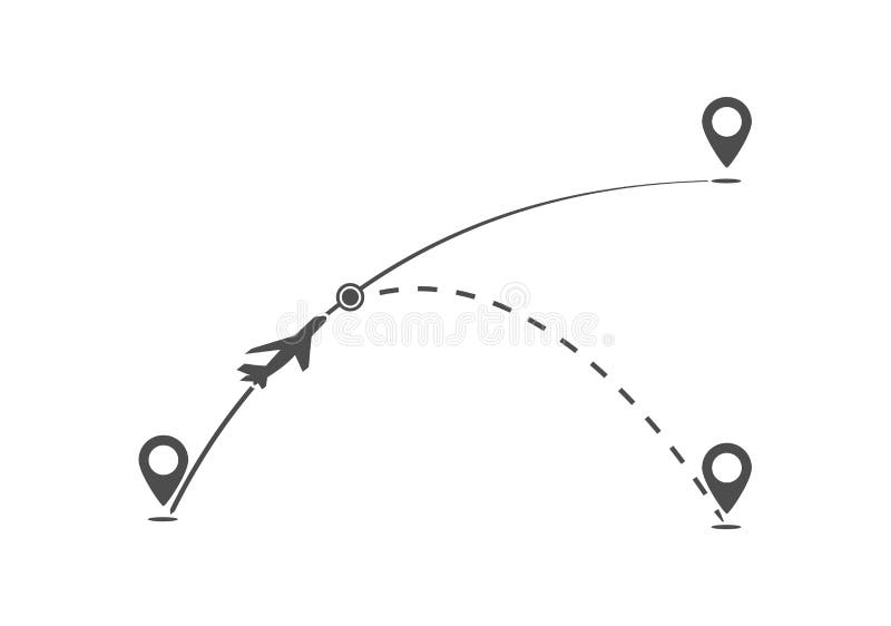 Route of the Aircraft from Point a To Point B Stock Vector ...