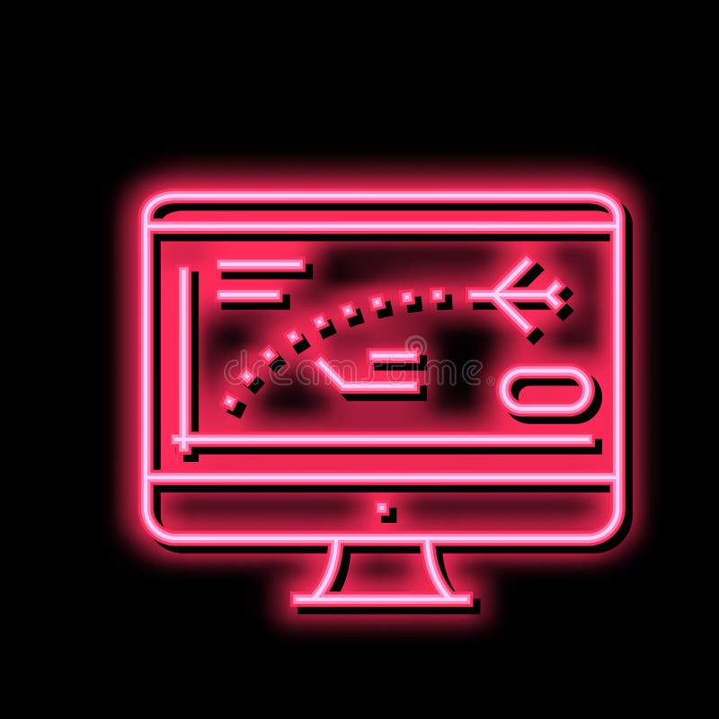 Flight Path Computer Simulator Color Icon Vector Illustration Stock ...