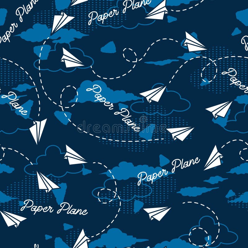 Flight Paths Paper Airplanes at Night Pattern Stock Vector ...