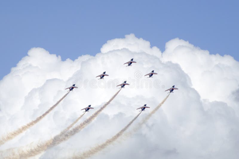 Flight Performance in Paris Air Show Stock Image - Image of bourget ...