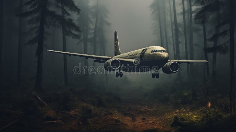 Flight through the Post-apocalyptic Forest Stock Illustration ...