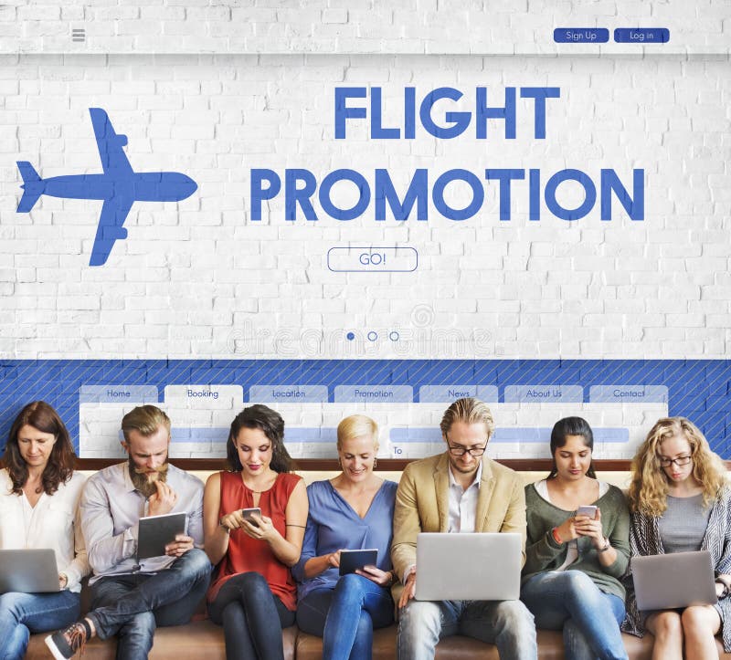 Flight Promotion Offer Plane Traveling Concept Stock Photo - Image of ...