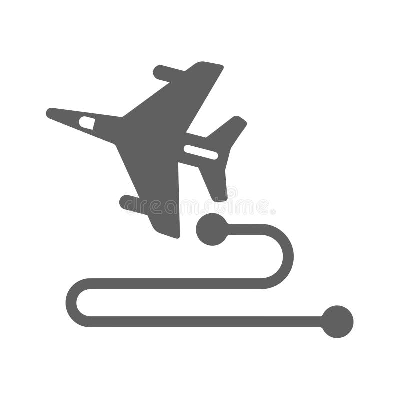Flight, Route Icon. Gray Vector Graphics Stock Illustration ...