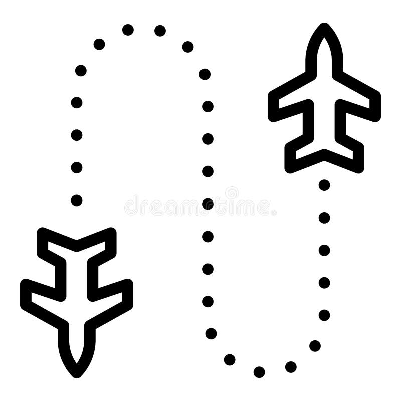 Flight Route Icon, Outline Style Stock Vector - Illustration of space ...
