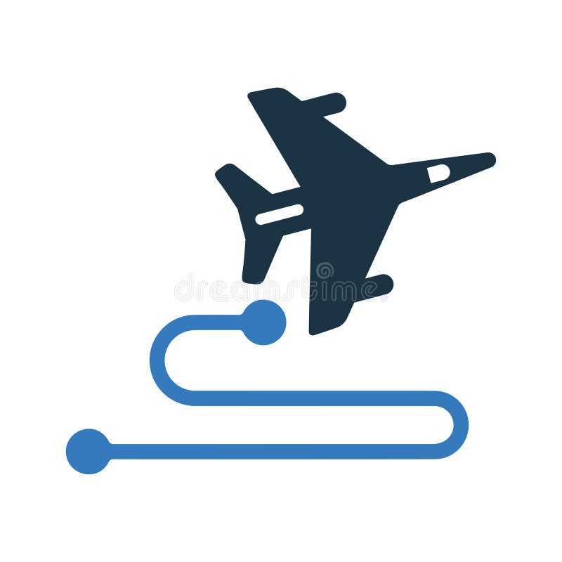 Flight, Route Icon. Simple Editable Vector Illustration Stock ...
